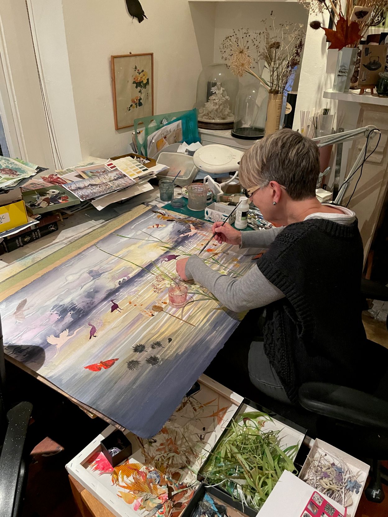Saltmarsh panorama drawing workshop | WWT Steart Marshes